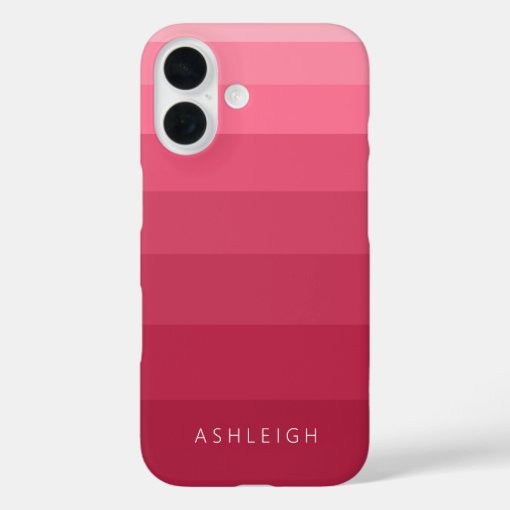 Color Blocks Magenta Pink Monochromatic Name Case-Mate iPhone Case | Zazzle