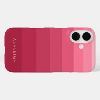 Color Blocks Magenta Pink Monochromatic Name Case-Mate iPhone Case | Zazzle