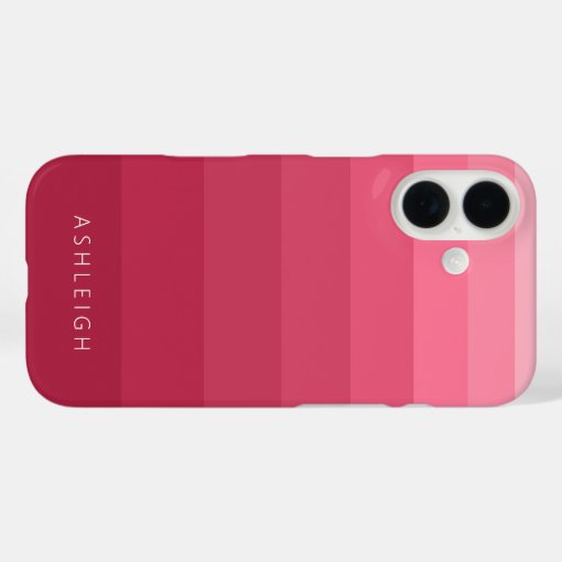 Color Blocks Magenta Pink Monochromatic Name Case-Mate iPhone Case | Zazzle