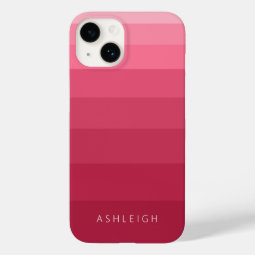 Color Blocks Magenta Pink Monochromatic Name Case-Mate iPhone Case | Zazzle