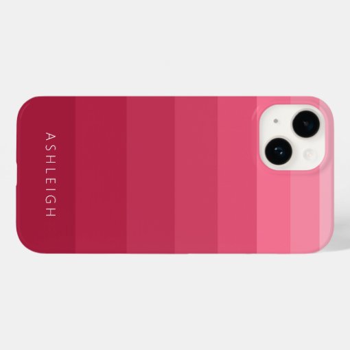 Color Blocks Magenta Pink Monochromatic Name Case-Mate iPhone Case | Zazzle