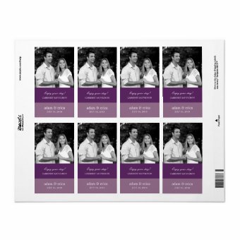 Color Blocks Wedding Wine Labels (Purple) | Zazzle