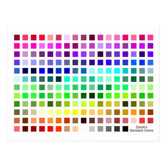 Color Chart Reference Tool Postcard | Zazzle.com