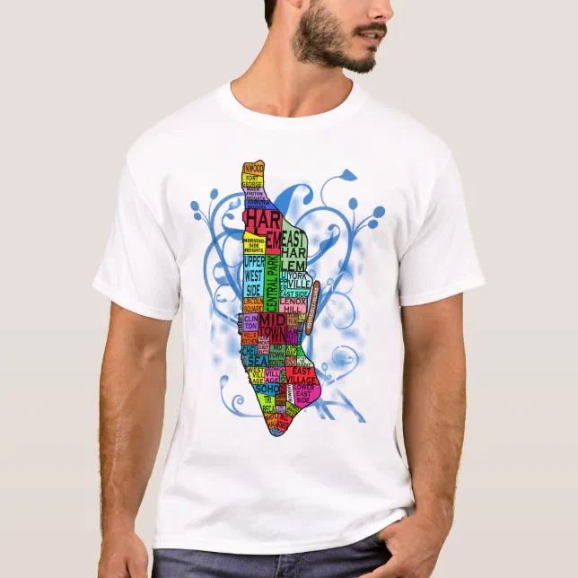 Color Coded Manhattan Map T-Shirt | Zazzle