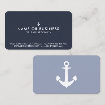 Color Customizable Simple Ship Anchor Business Card | Zazzle