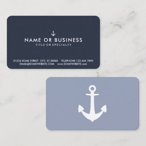 Color Customizable Simple Ship Anchor Business Card | Zazzle