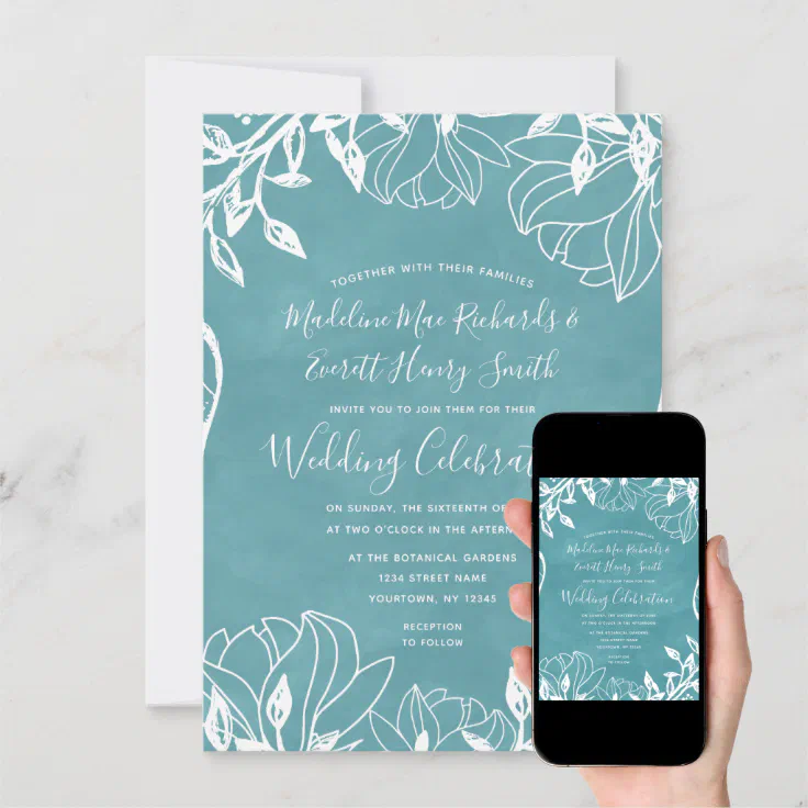 Color Editable Background Wedding Invitation | Zazzle