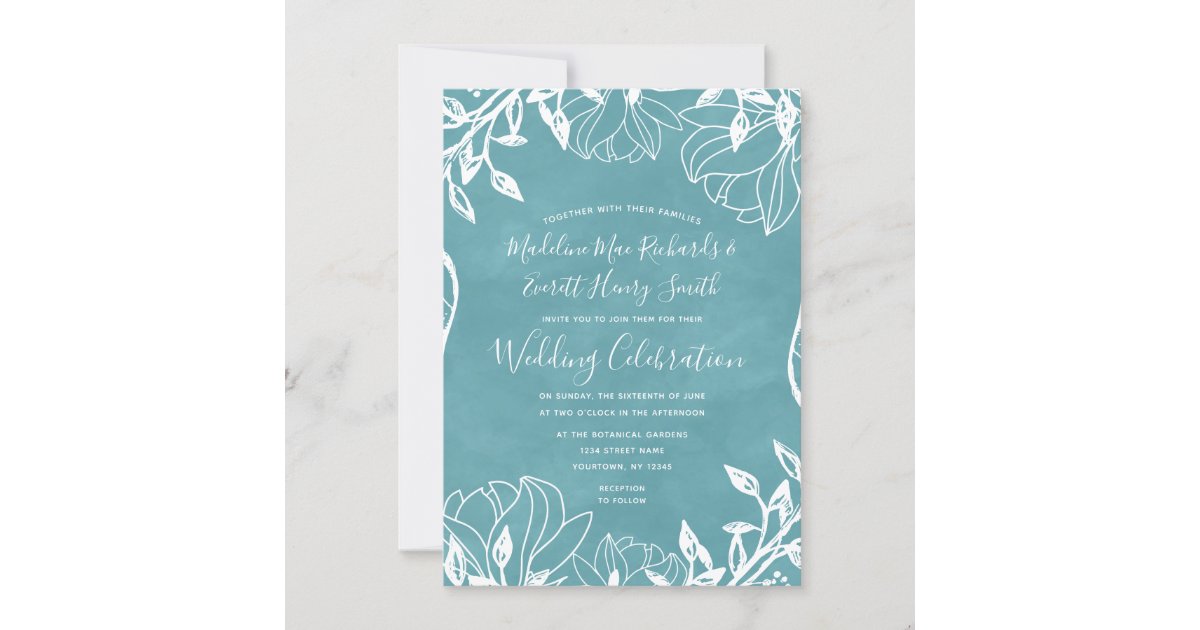 Color Editable Background Wedding Invitation | Zazzle
