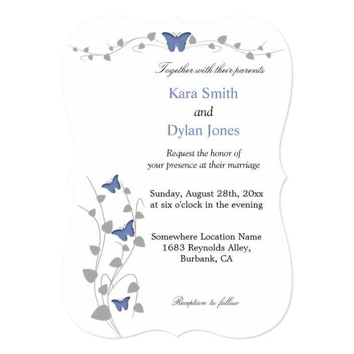 Color Editable Butterfly Wedding Invitation | Zazzle.com