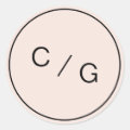 Color editable minimalist modern couple monogram classic round sticker ...