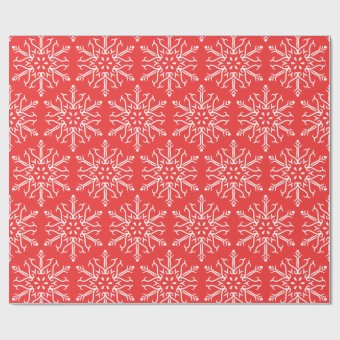 Color Editable Red Snowflakes Christmas Wrapping Paper | Zazzle