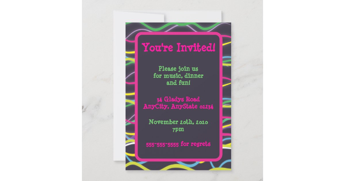 Color Electric Invitations | Zazzle
