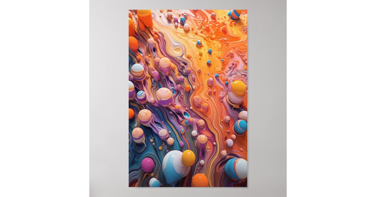 Color Explosion. #Abstractart, Art, Painting Poster | Zazzle