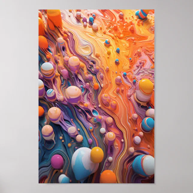 Color Explosion. #Abstractart, Art, Painting Poster | Zazzle