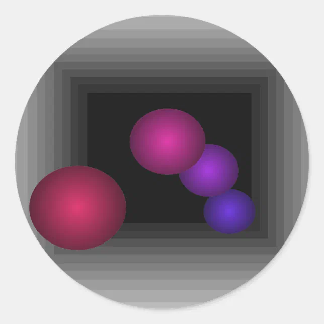 Color Fun 3 D Optical Illusion Infinity Spheres Classic Round Sticker | Zazzle