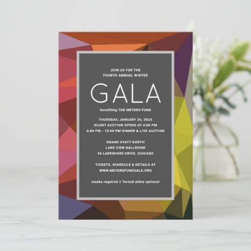 Color Geometric Modern Gala Invitation | Zazzle