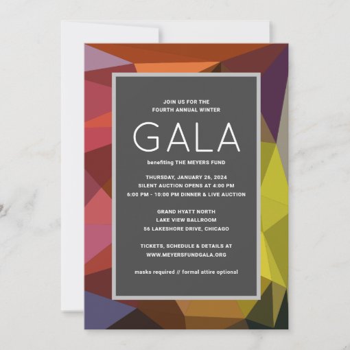 Color Geometric Modern Gala Invitation | Zazzle