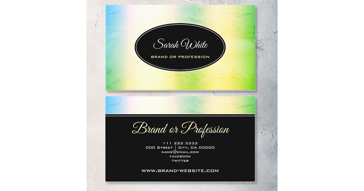 Color Gradient Colorful Ombre Design Teal Blue Business Card | Zazzle