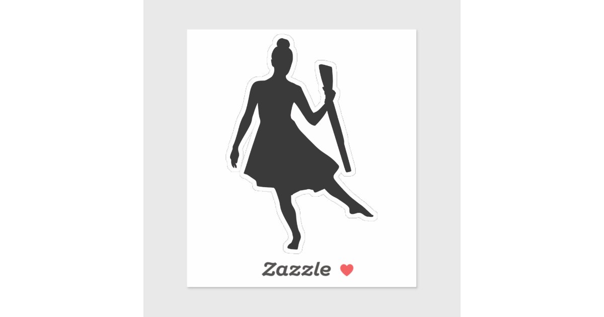 Color Guard Dancer with Rifle Sticker | Zazzle