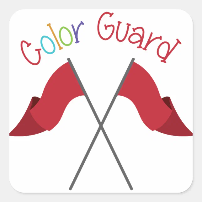 Color Guard Square Sticker | Zazzle