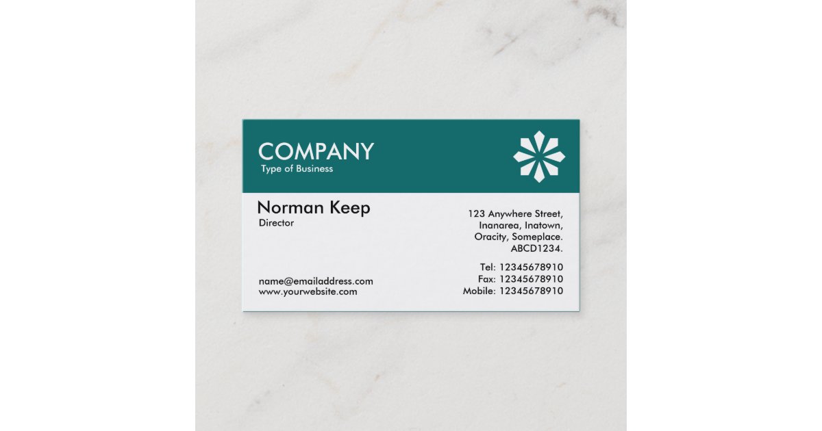 Color Header (Logo) - Teal Green 006666 Business Card | Zazzle
