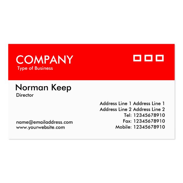 Color Header - Red Business Card Templates