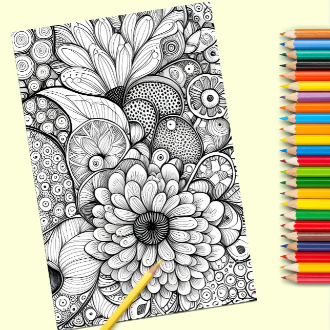 Color It Abstract Daisy Floral Poster | Zazzle