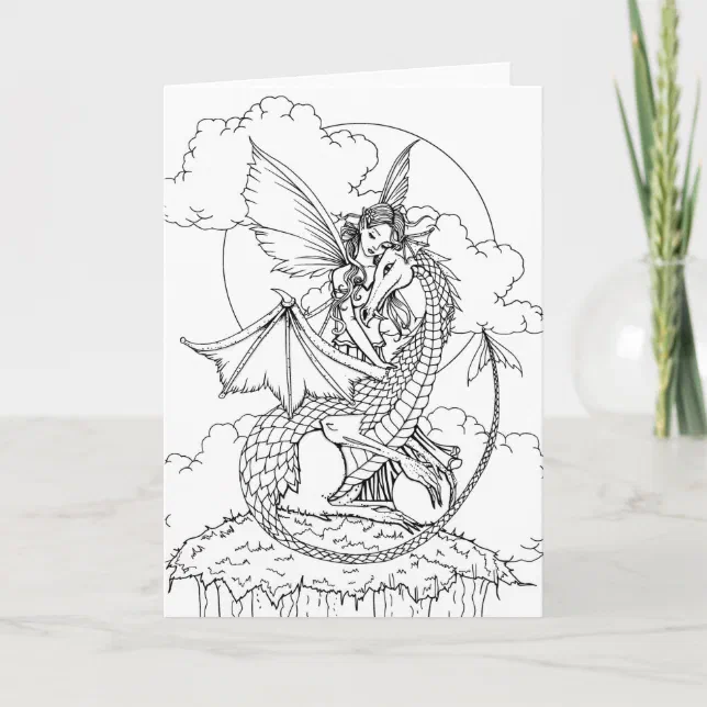 coloring pages dragons and fairies