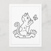 Color Me Cat & Butterfly | Kids Activity Cards | Zazzle