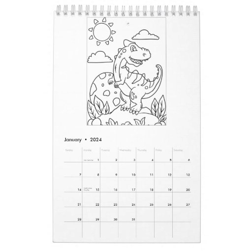 Color Me Dinosaurs | Kids Coloring Book Calendar | Zazzle