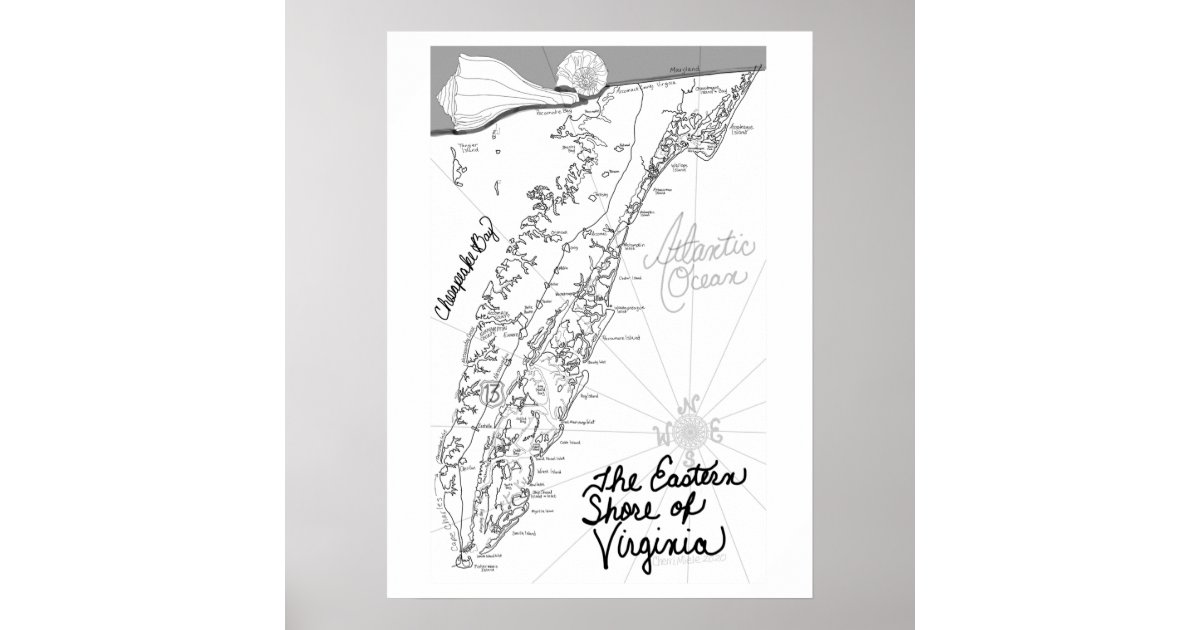 Color Me ESVA Eastern Shore of Virginia Poster | Zazzle
