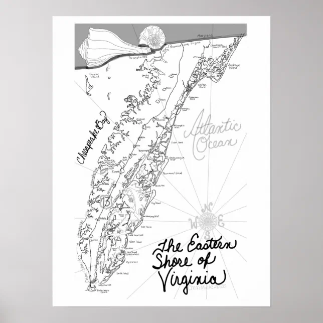 Color Me ESVA Eastern Shore of Virginia Poster | Zazzle