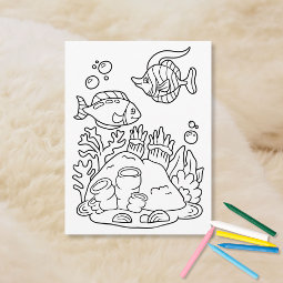 Color Me Fish Duo | Kids Activity Cards | Zazzle