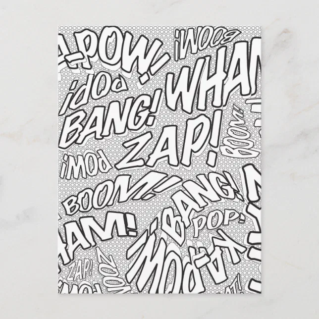 Color Me Fun Retro Comic Book Pop Art Postcard | Zazzle