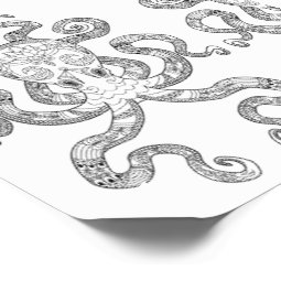 Color Me Octopus Nautical Zen Doodle Illustration Temporary Tattoos ...