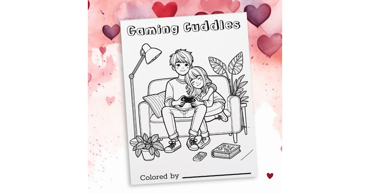 Color Me Page for Kids | Anime Gaming Cuddles | Zazzle