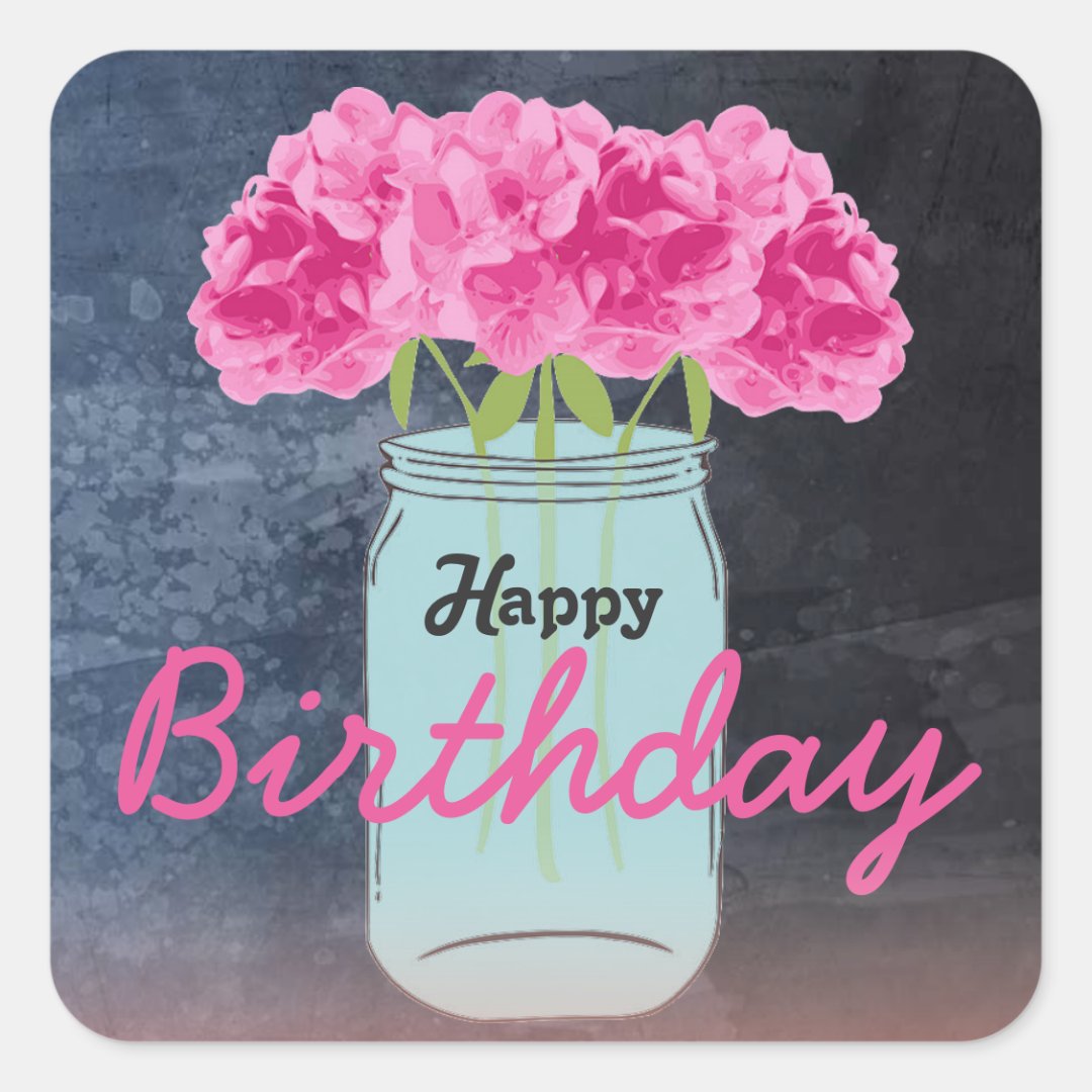 Color me Pink Birthday Bouquet Stickers | Zazzle