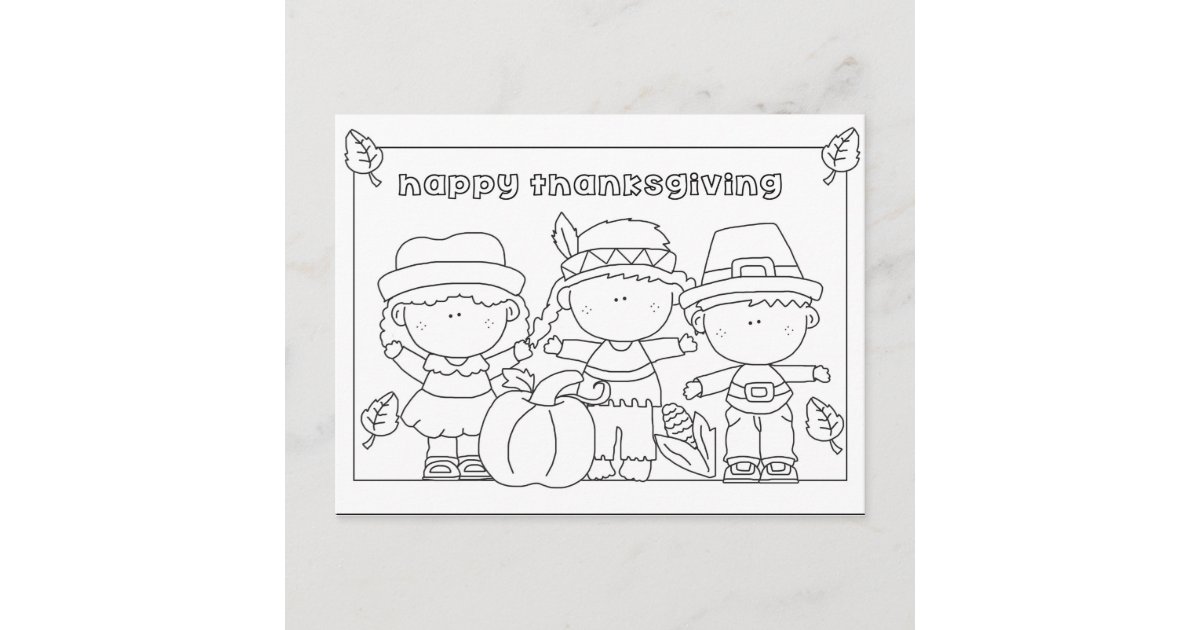 Color me Thanksgiving postcard | Zazzle
