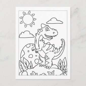 Color Me Tyrannosaurus Dinosaur | Activity Cards | Zazzle