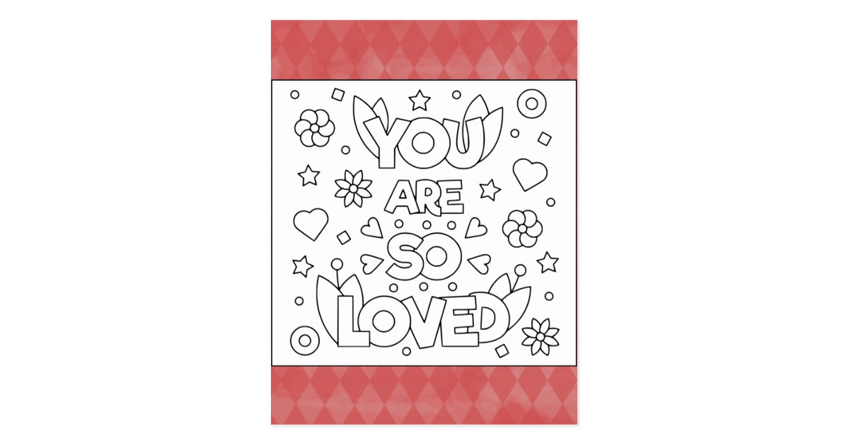 Color Me You Are So Loved Inspire Activity Cards | Zazzle.com