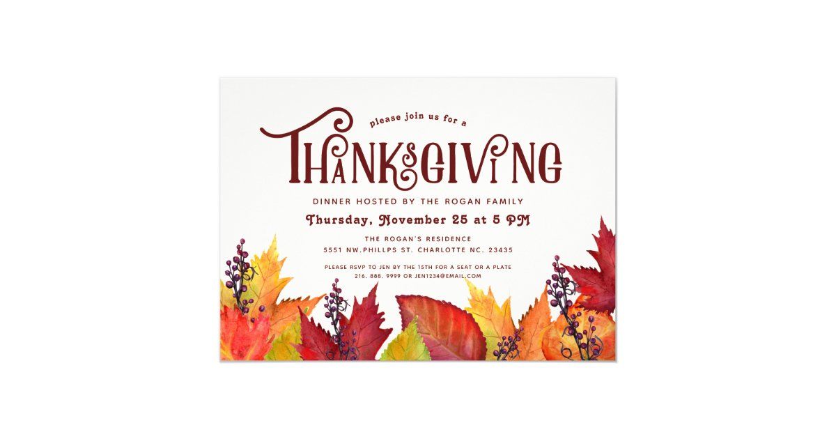 Color of Autumn | Thanksgiving Dinner Party Invitation | Zazzle.com