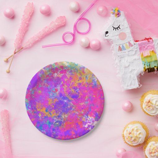 Color Paint Splatter Party Plates | Zazzle