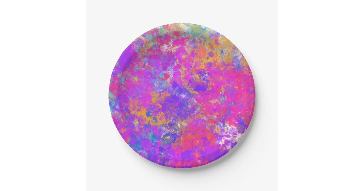 Color Paint Splatter Party Plates | Zazzle