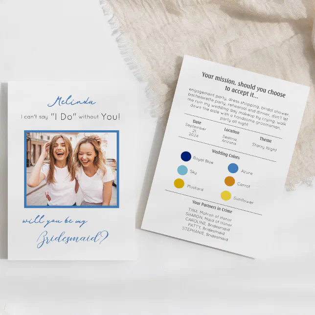 Color Palette Bridesmaid Proposal Card | Zazzle