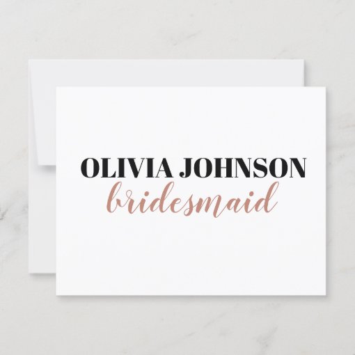 Color Palette Bridesmaid Proposal Detail Card | Zazzle