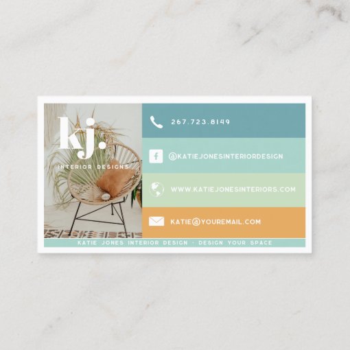 Color Palette | Monogram Business Card | Zazzle