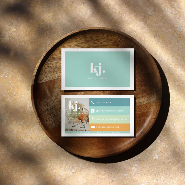 Color Palette | Monogram Business Card | Zazzle