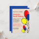 Color party invitations birthday balloons primary | Zazzle