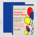 Color party invitations birthday balloons primary | Zazzle