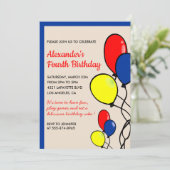 Color party invitations birthday balloons primary | Zazzle